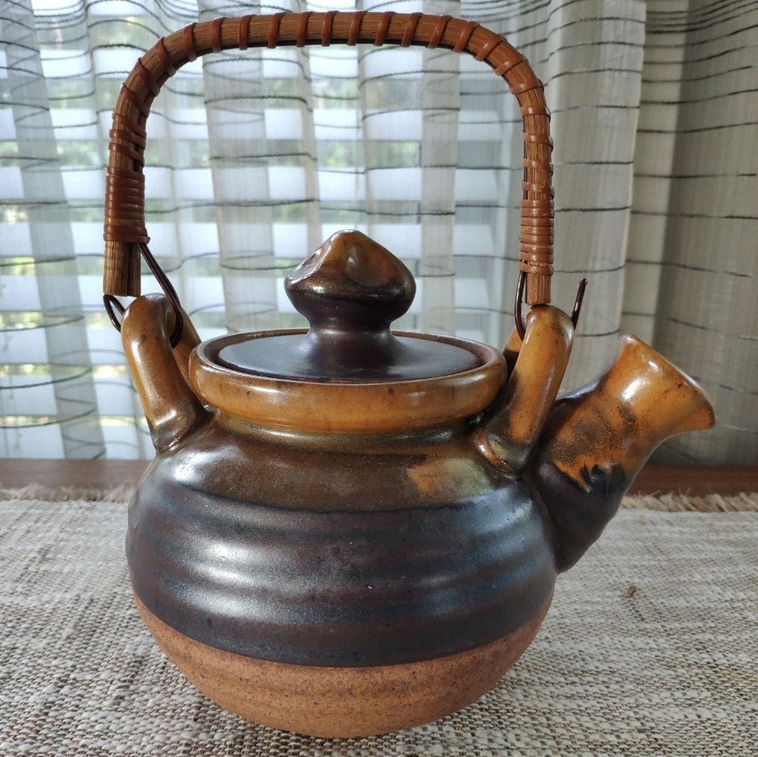 Japanese Art Pottery Teapot Vintage Hand Turned Pottery Kettle With ...