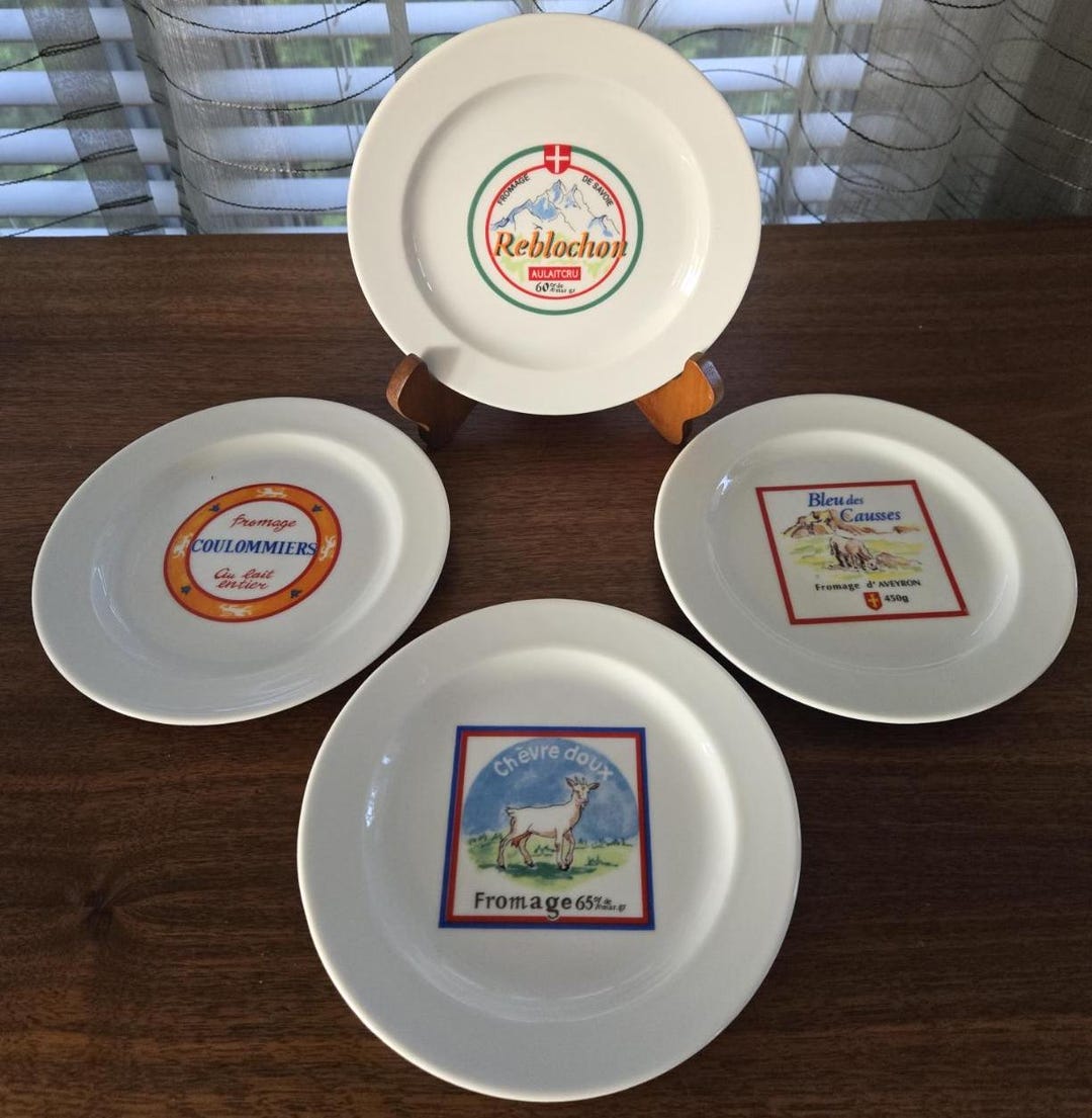 Revol France Porcelain Cheese Plates Set of 4 Vintage Printed 6.75 ...