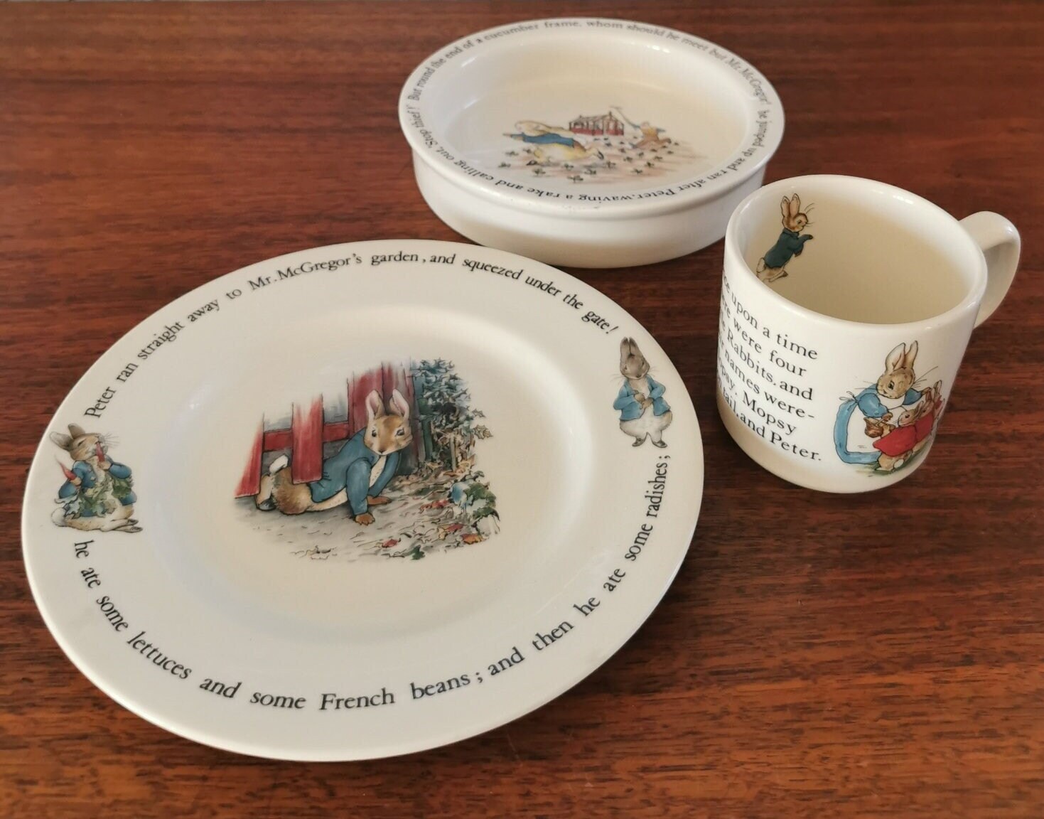 Wedgwood Peter Rabbit Set of 3 Vintage Etruria Barlaston Bone - Etsy