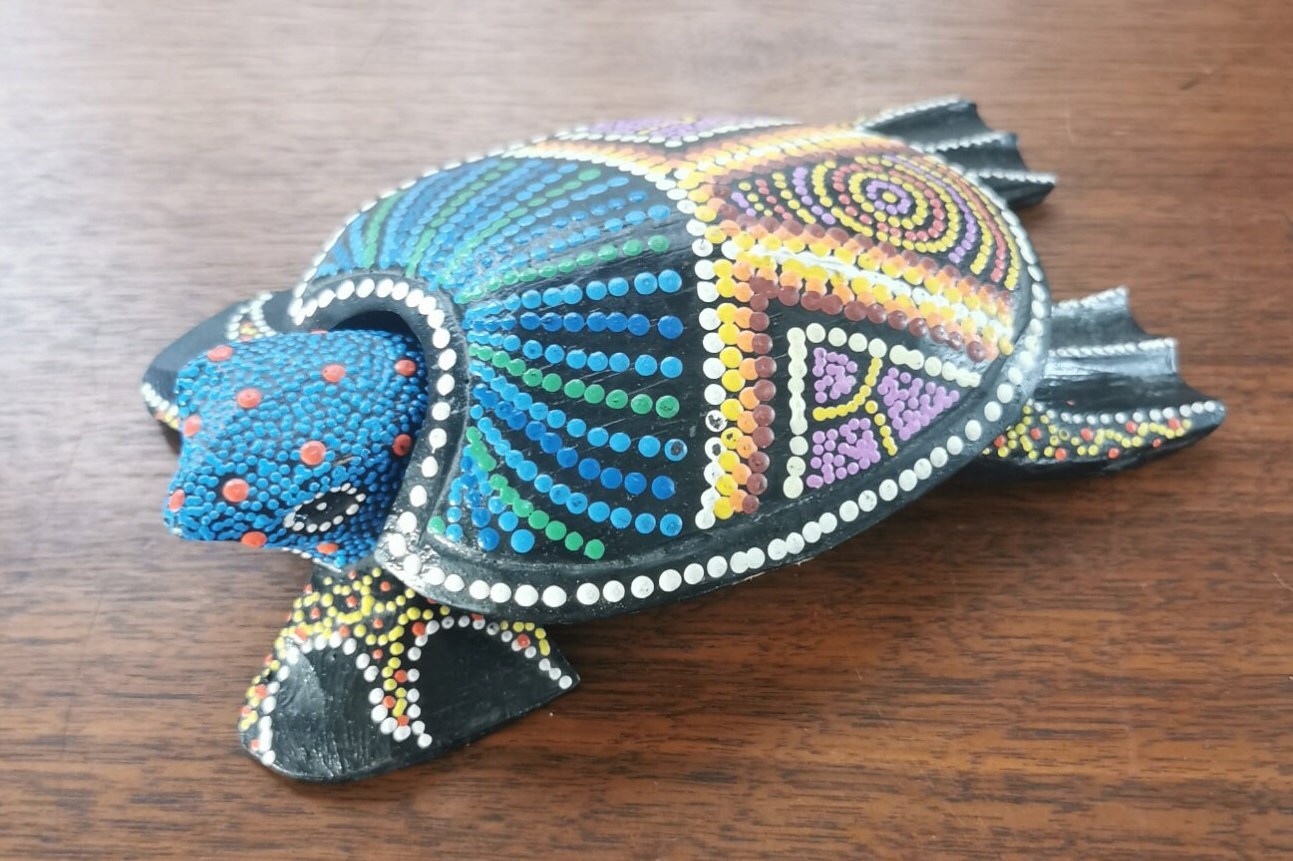 Hand Painted Wood Turtle Trinket Box Vintage Relief - Etsy