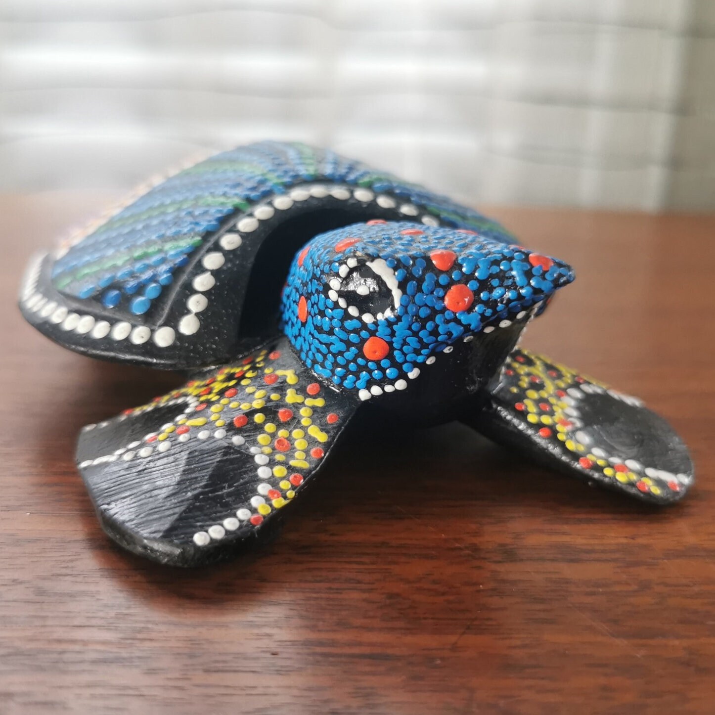Hand Painted Wood Turtle Trinket Box Vintage Relief - Etsy
