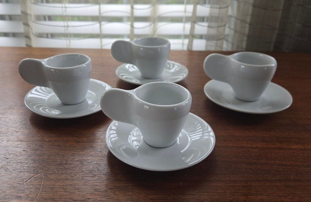 Claudio Colucci Espresso Cups Set of 4, Made in Portugal Designer Thick ...