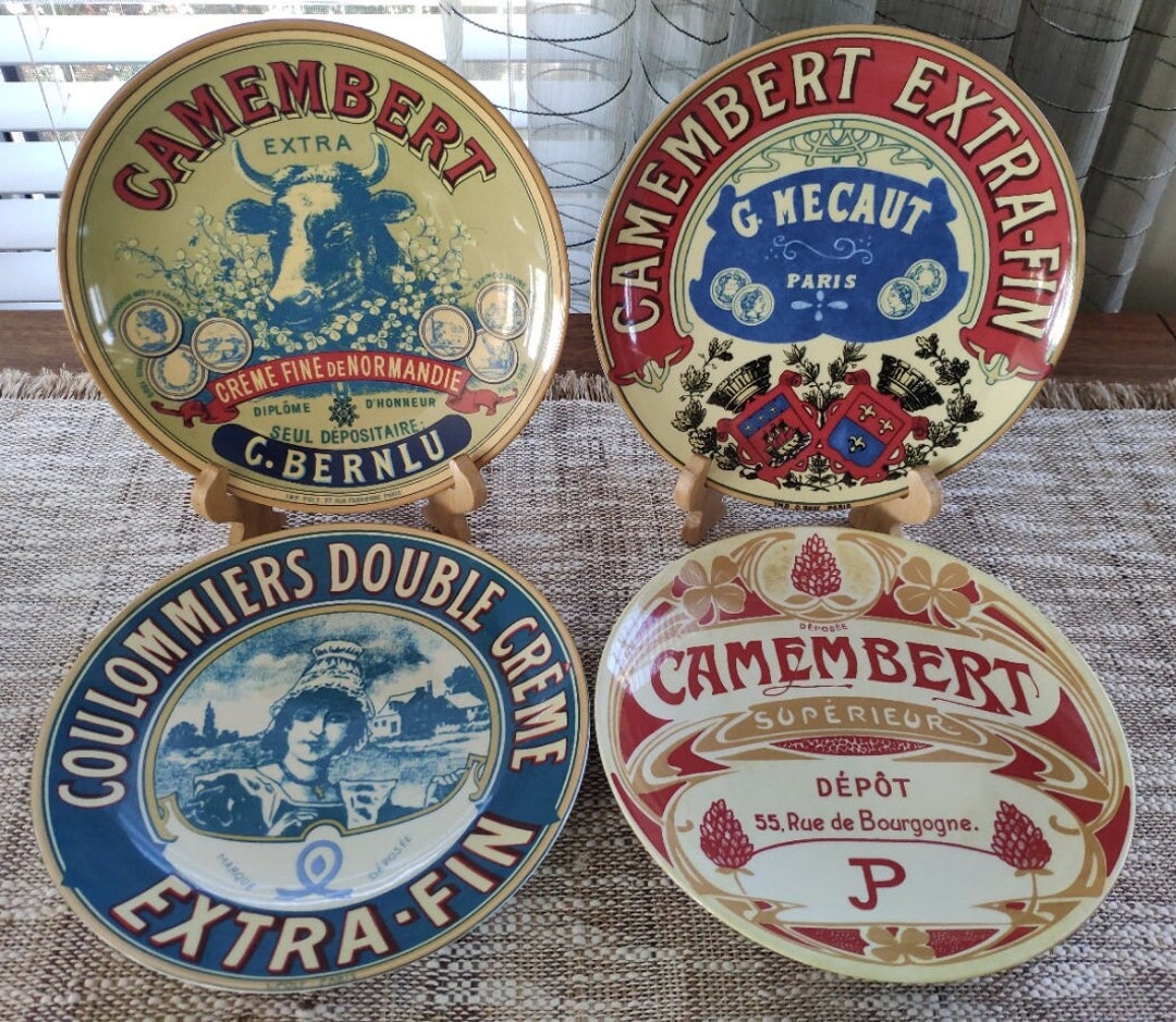 Vintage Bia Camembert 8" Set of 4 Cheese Plates Dishes, Signed - Etsy