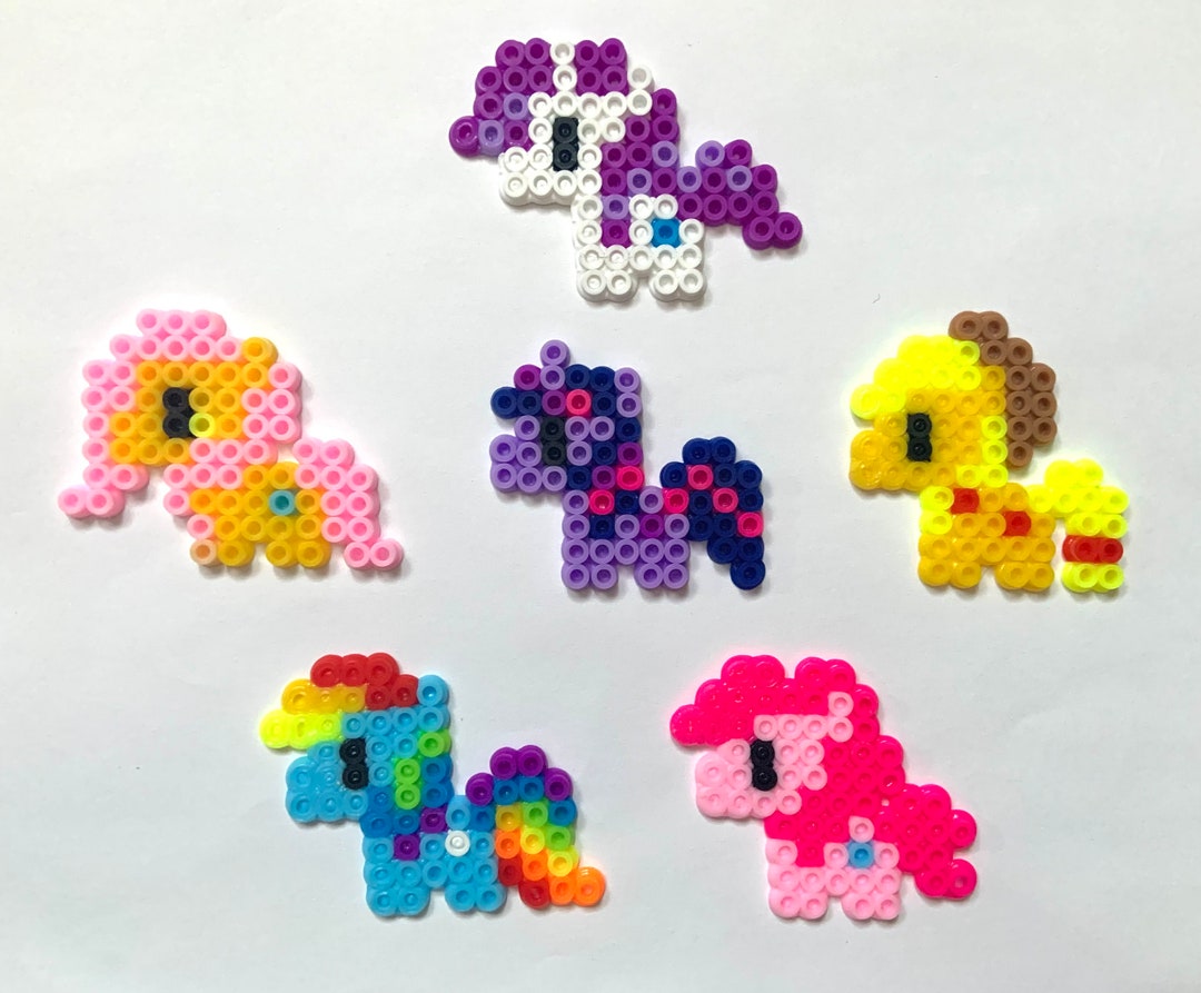My Little Pony Perler Bead Keychain Set - Etsy