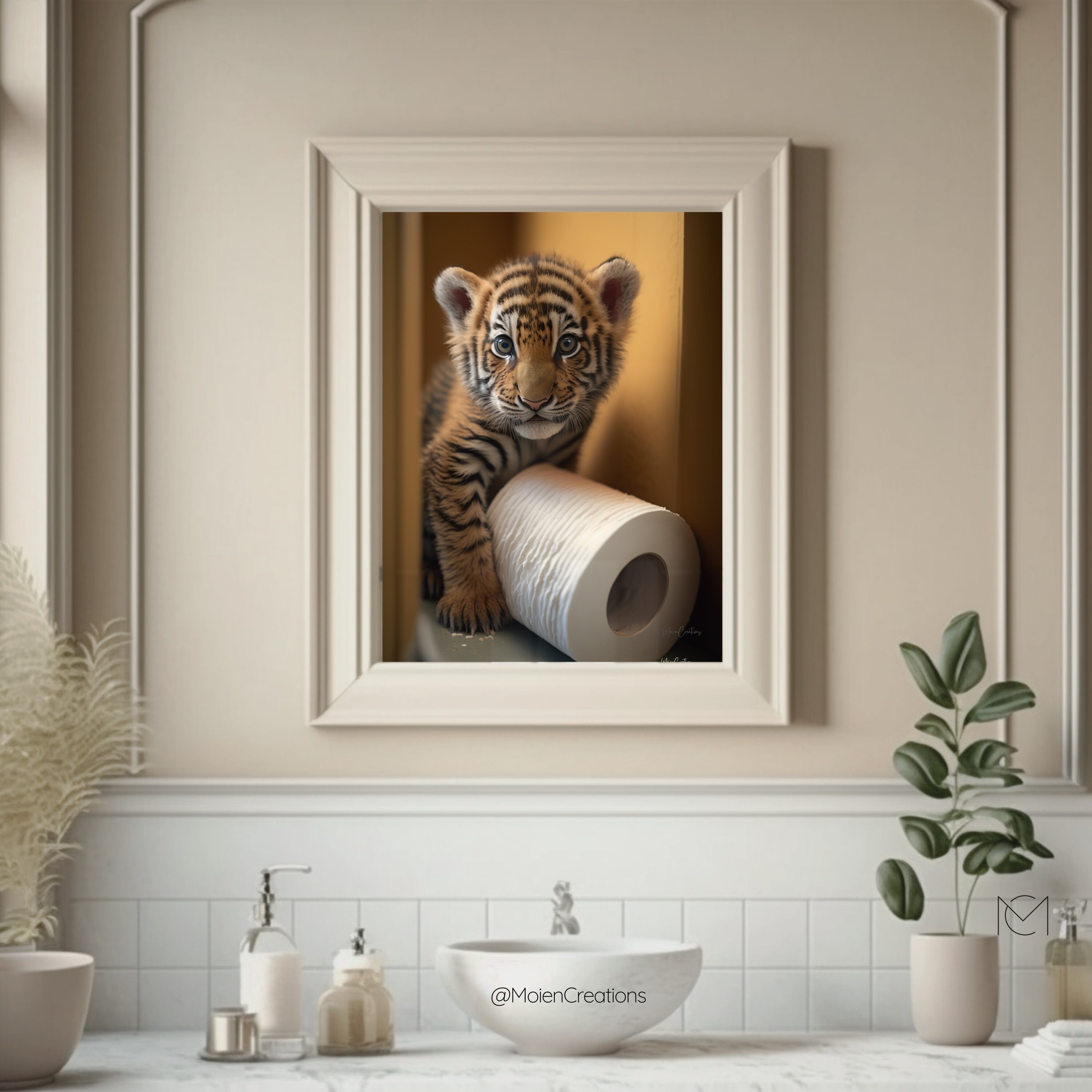 Cute Tiger With Toilet Paper Printable. Tiger Poster. Tiger Art ...