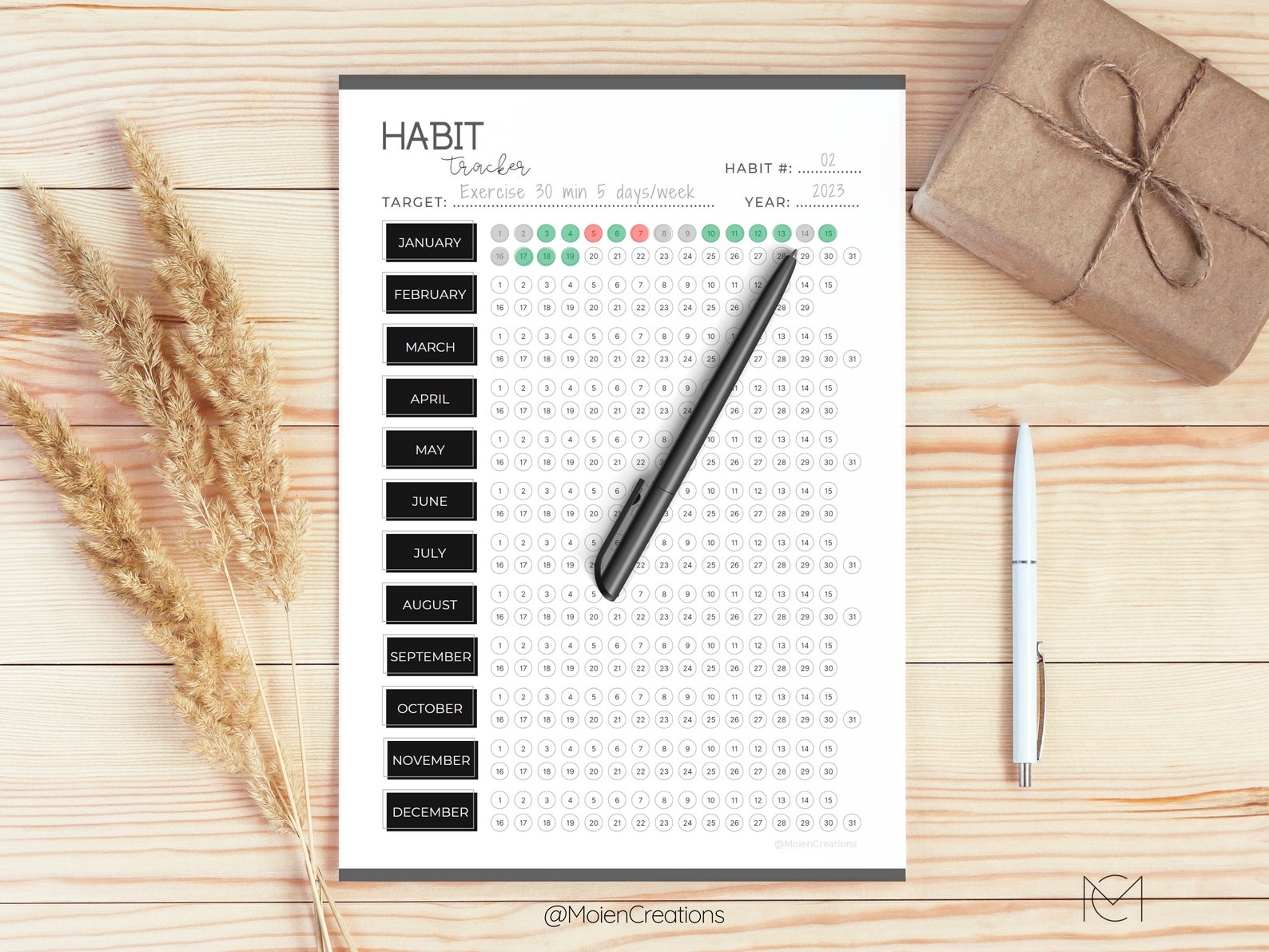 Habit Tracker Printable Daily Habit Tracker Printable Habit List Daily ...