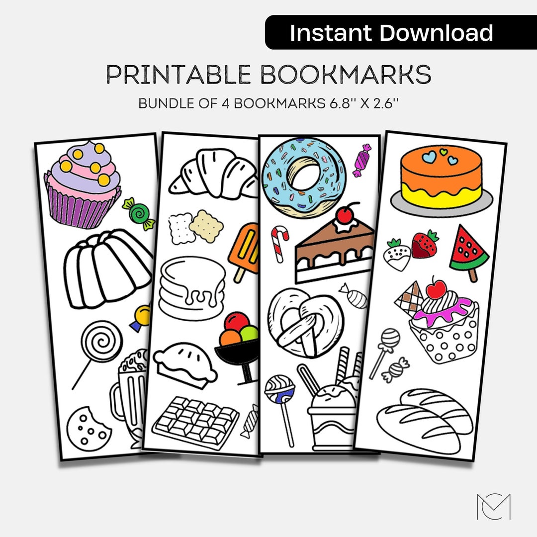 Printable Bookmarks for Kids Bookmark Set Coloring - Etsy