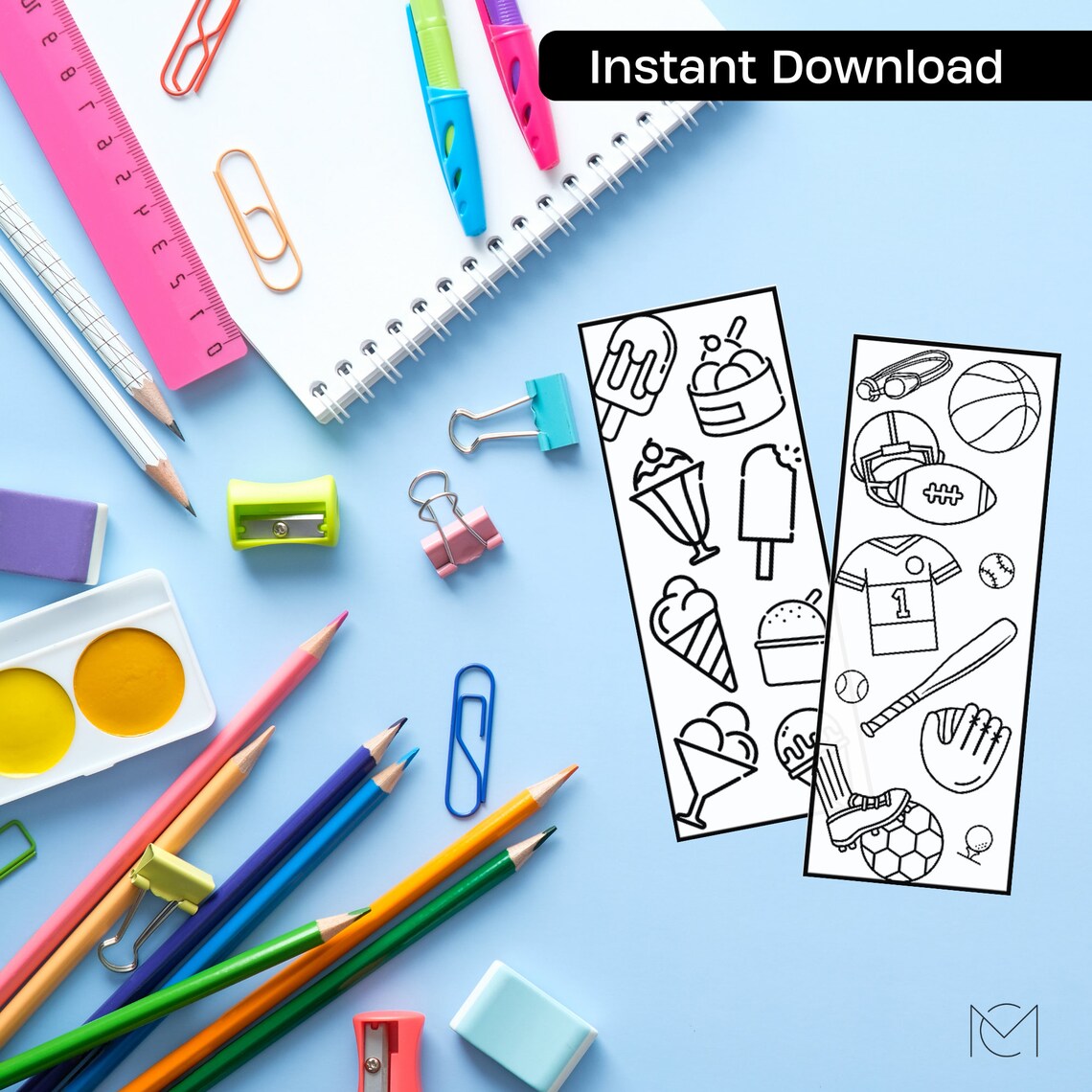 Printable Bookmarks for Kids Bookmark Set Coloring Bookmark Cute ...