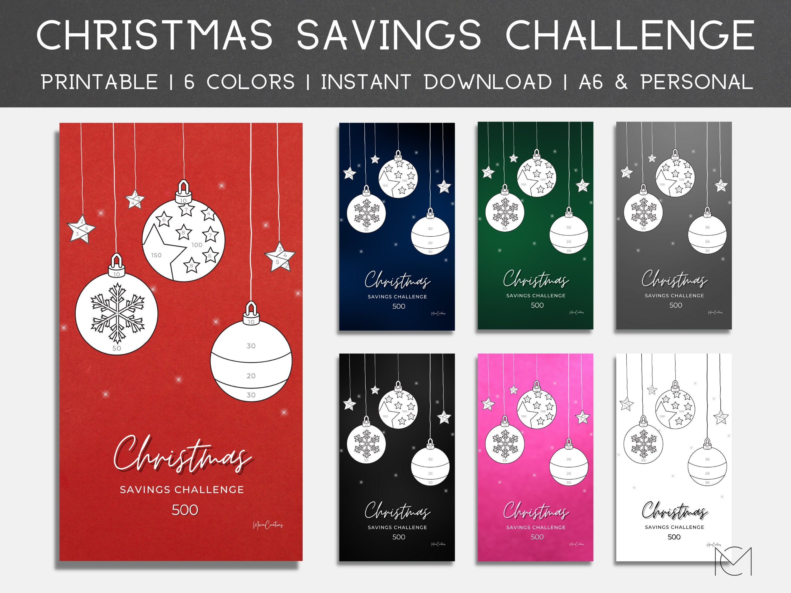 Christmas Savings Challenge Printable Christmas Savings Savings Binder ...