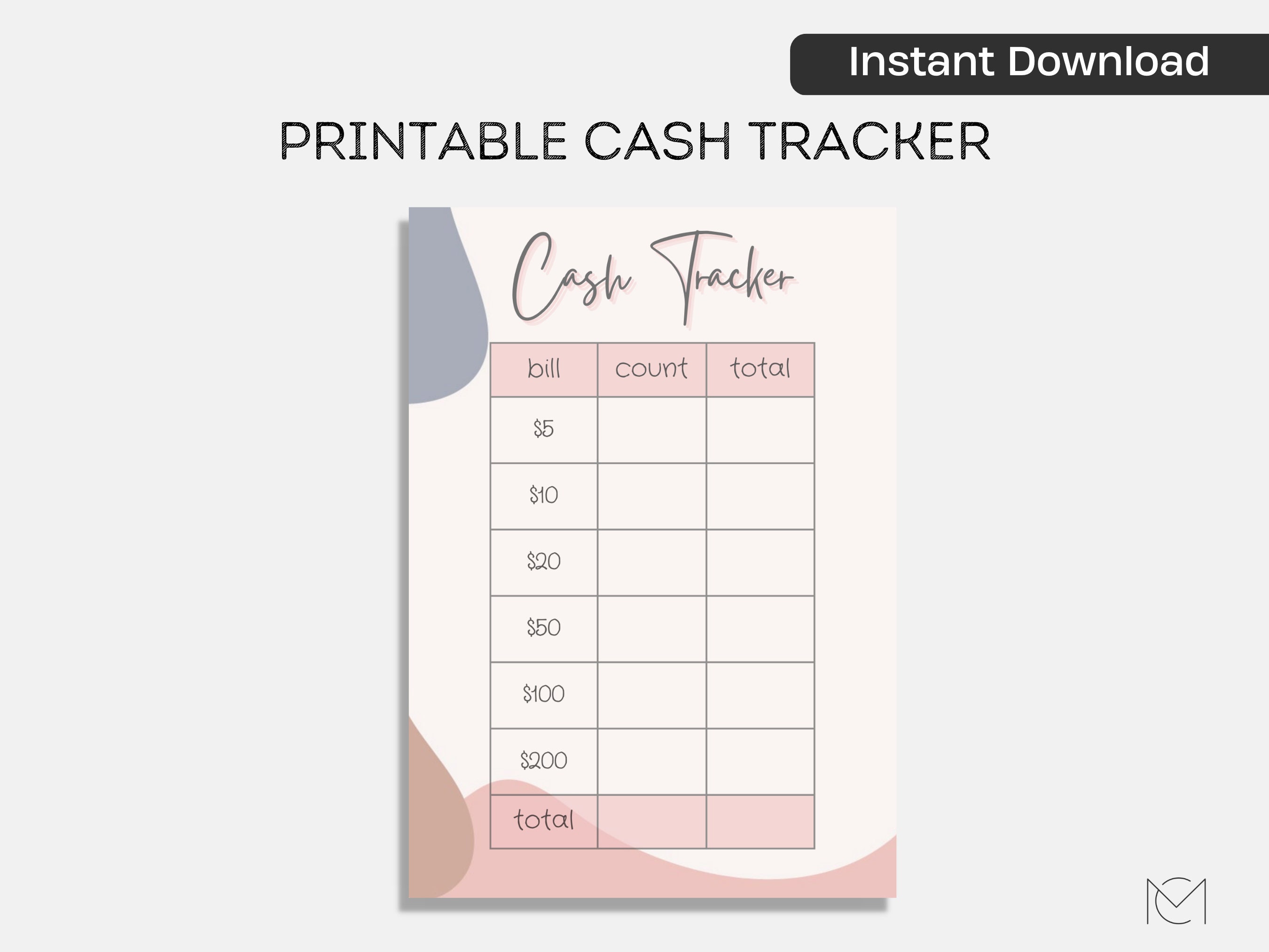 Cash Envelope Tracker Printable Savings Challenge Printable Budget ...