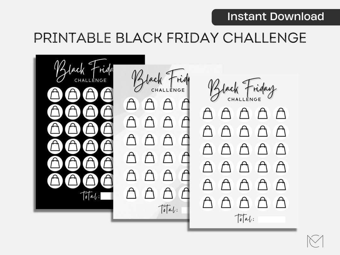 Black Friday Saving Challenge Printable Black Friday Savings black ...