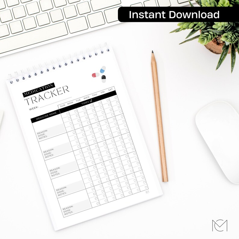 Medication Tracker Printable Medicine Tracker Medication - Etsy