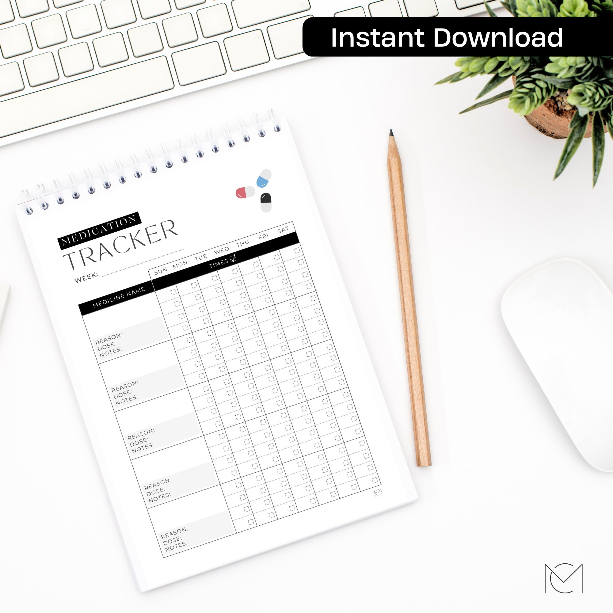 Medication Tracker Printable Medicine Tracker Medication - Etsy