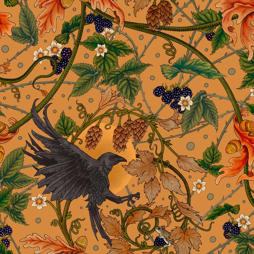 Raven Harvest Wallpaper - Etsy