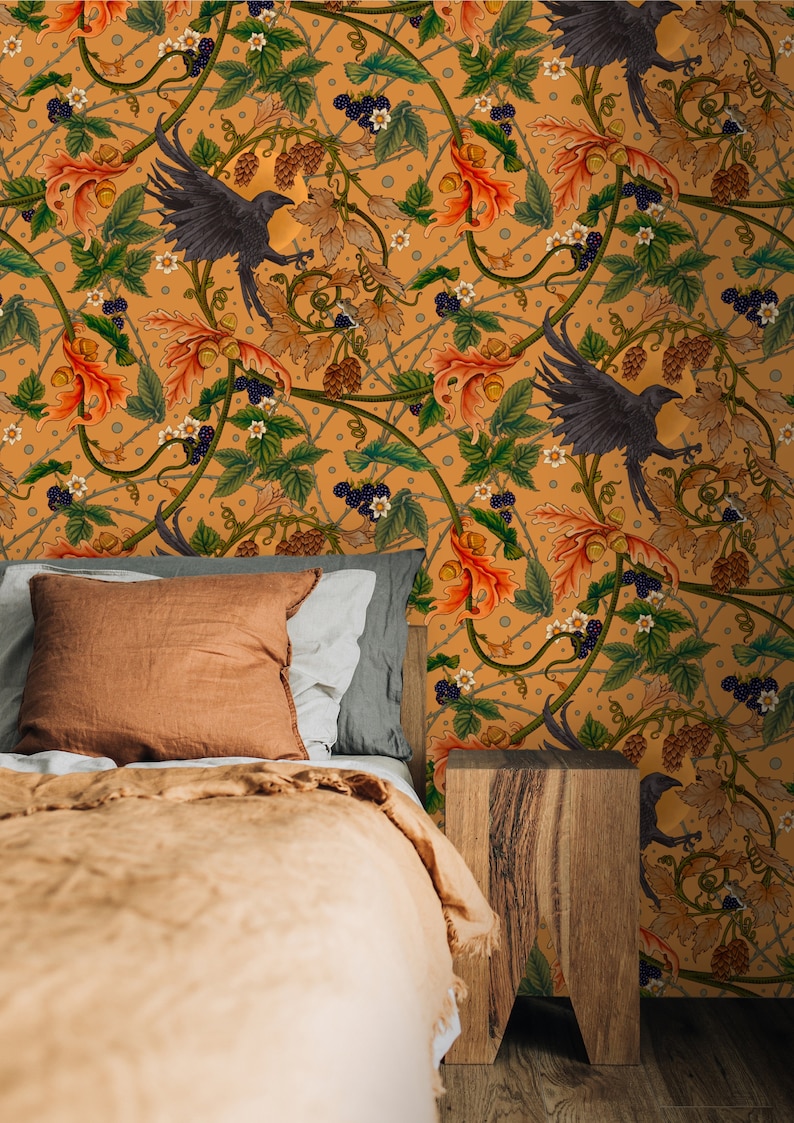 Raven Harvest Wallpaper - Etsy