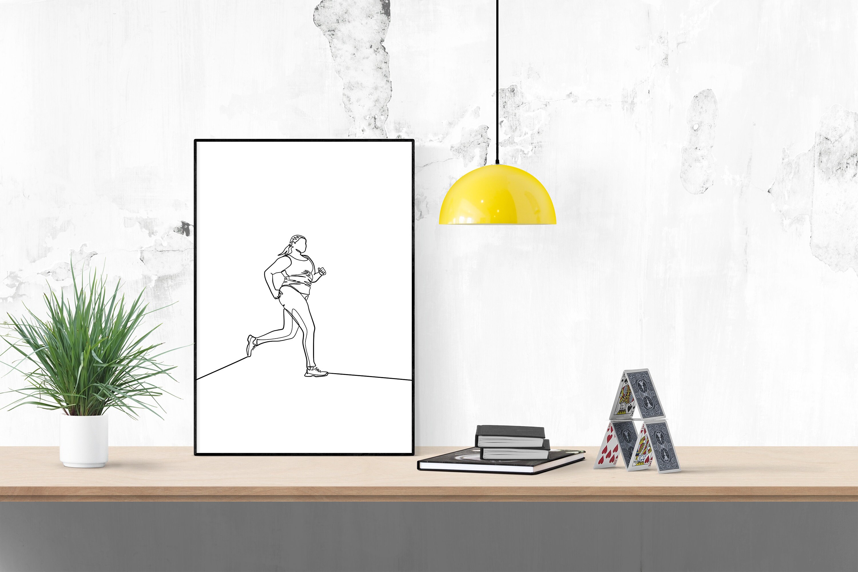 Body Positive Female Runner One Line Art Runner Digital Art - Etsy