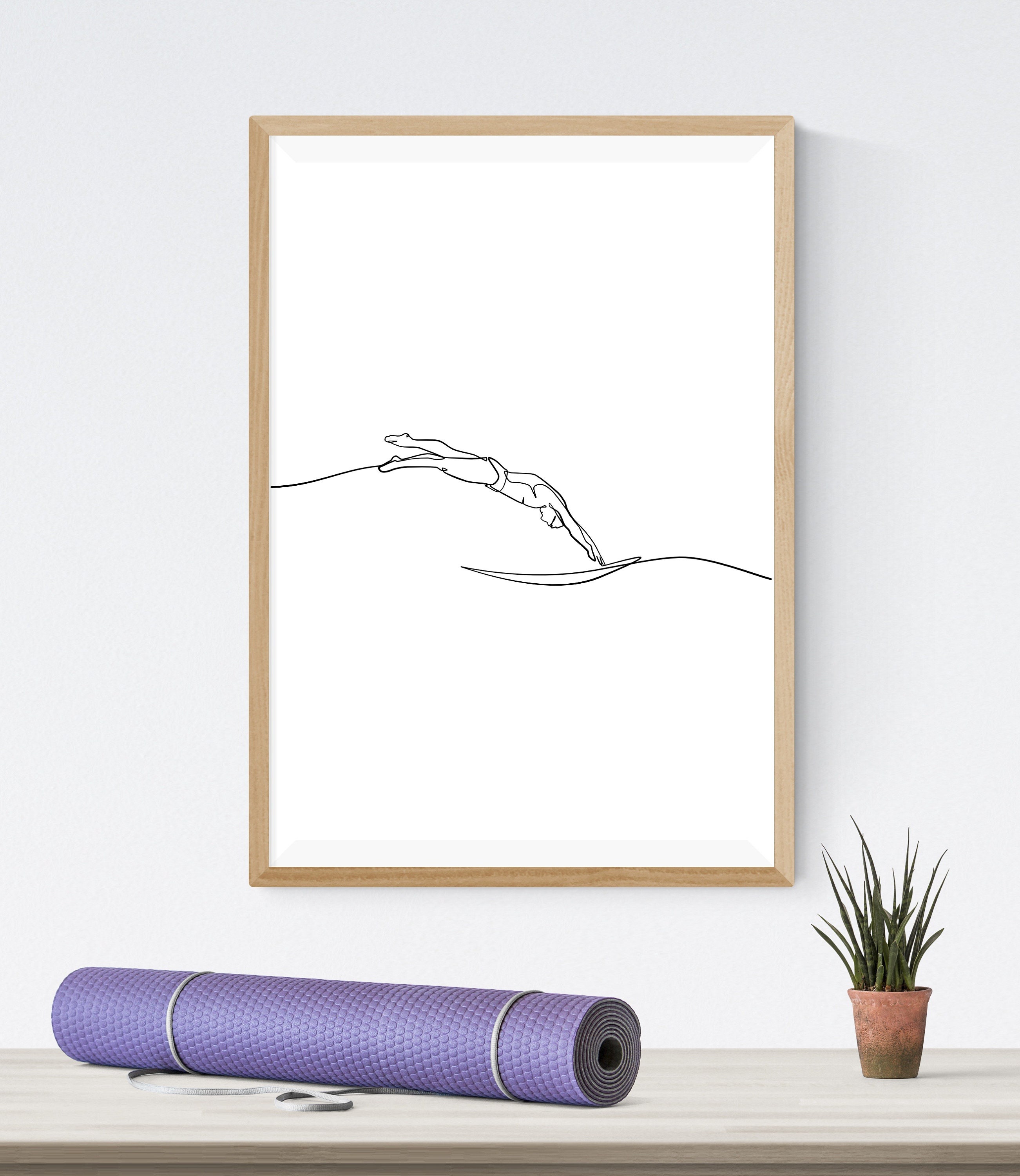 Swimming Line Art, Swimmer Wall Art Print, Swim Minimalist Abstract ...