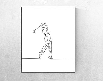Golf Line Art Print - Etsy