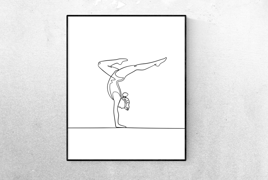 Gymnastics Prints Gymnast Line Art Wall Art Print Sport - Etsy UK
