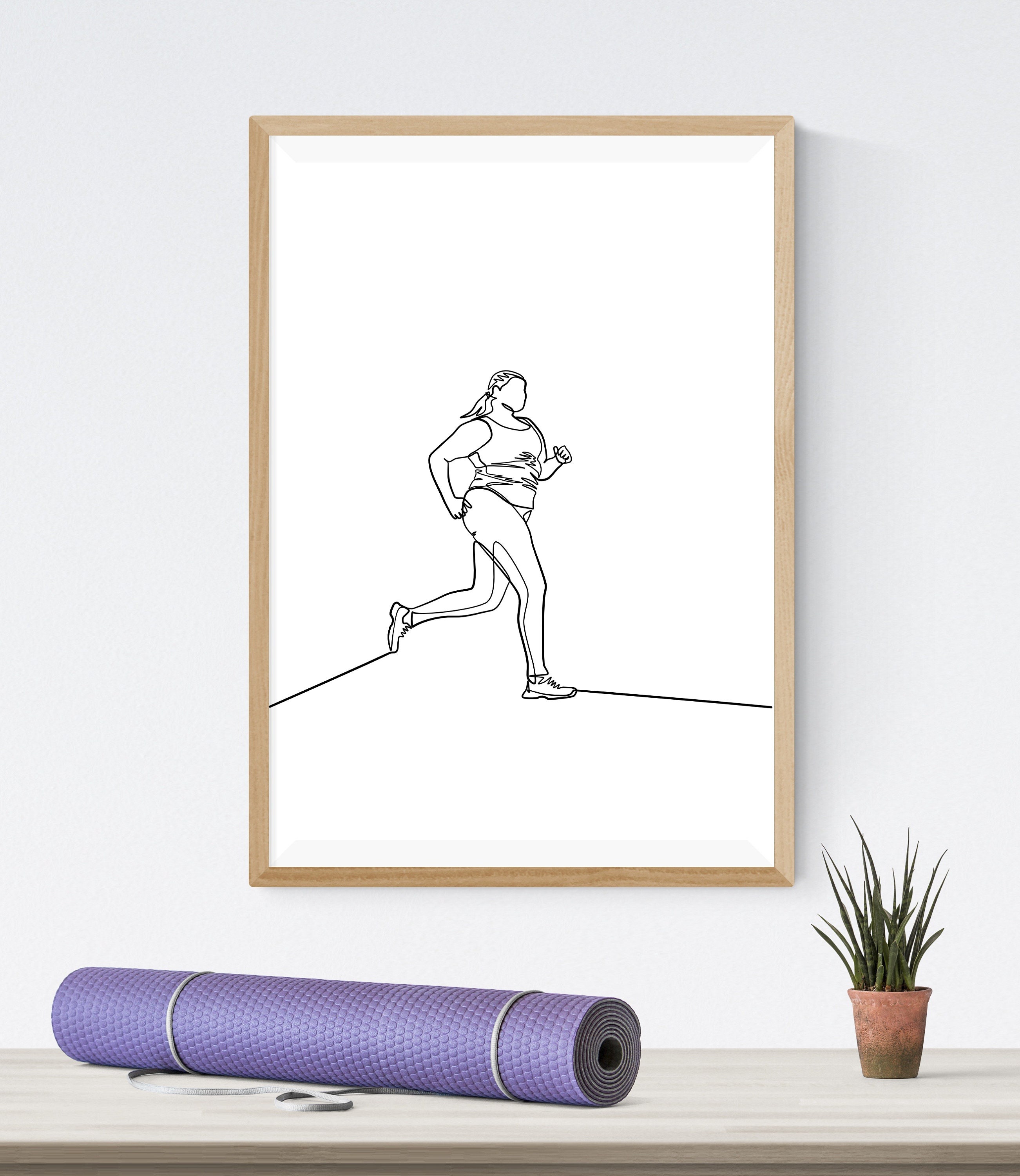 Body Positive Female Runner One Line Art Runner Digital Art - Etsy