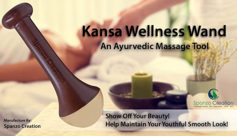 Original Ayurveda Kansa Wand Massager Tool With Teak Wood Handle (size ...