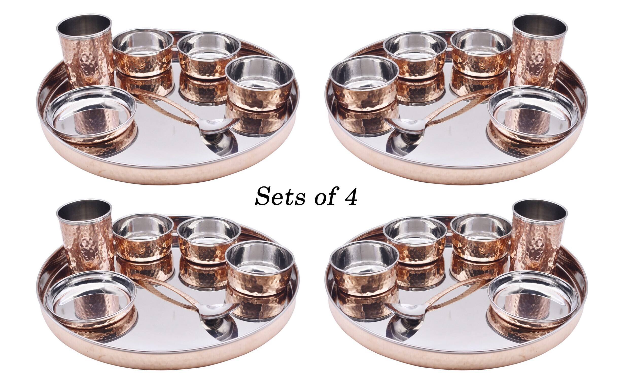 Hammered Copper Thali Set: 7-piece Indian Dinnerware - Etsy