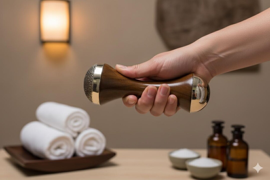 Ayurvedic Kansa Wand: Teak Wood Handle, Relaxation Massage Tool - Etsy
