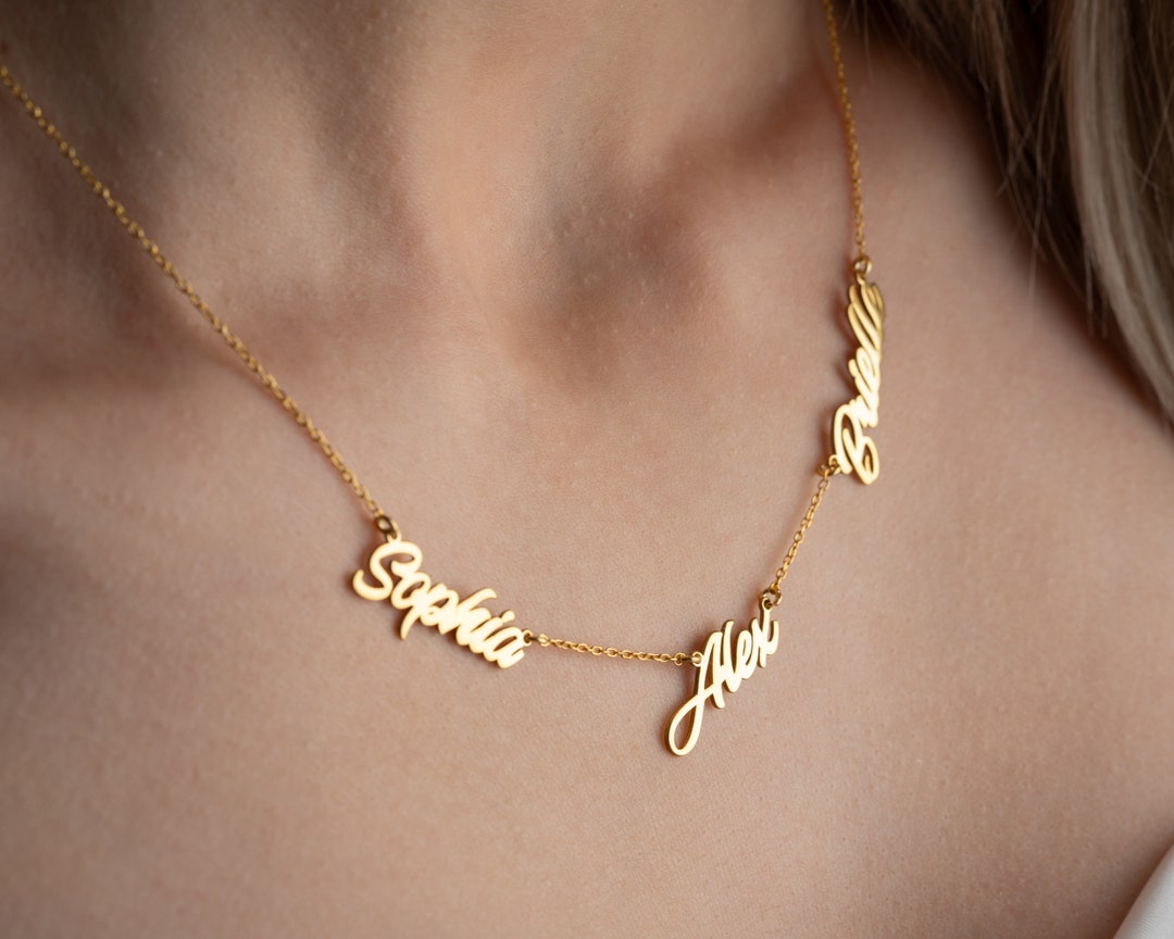 Multiple Name Necklace , Custom Family Name Necklace , Children Names ...