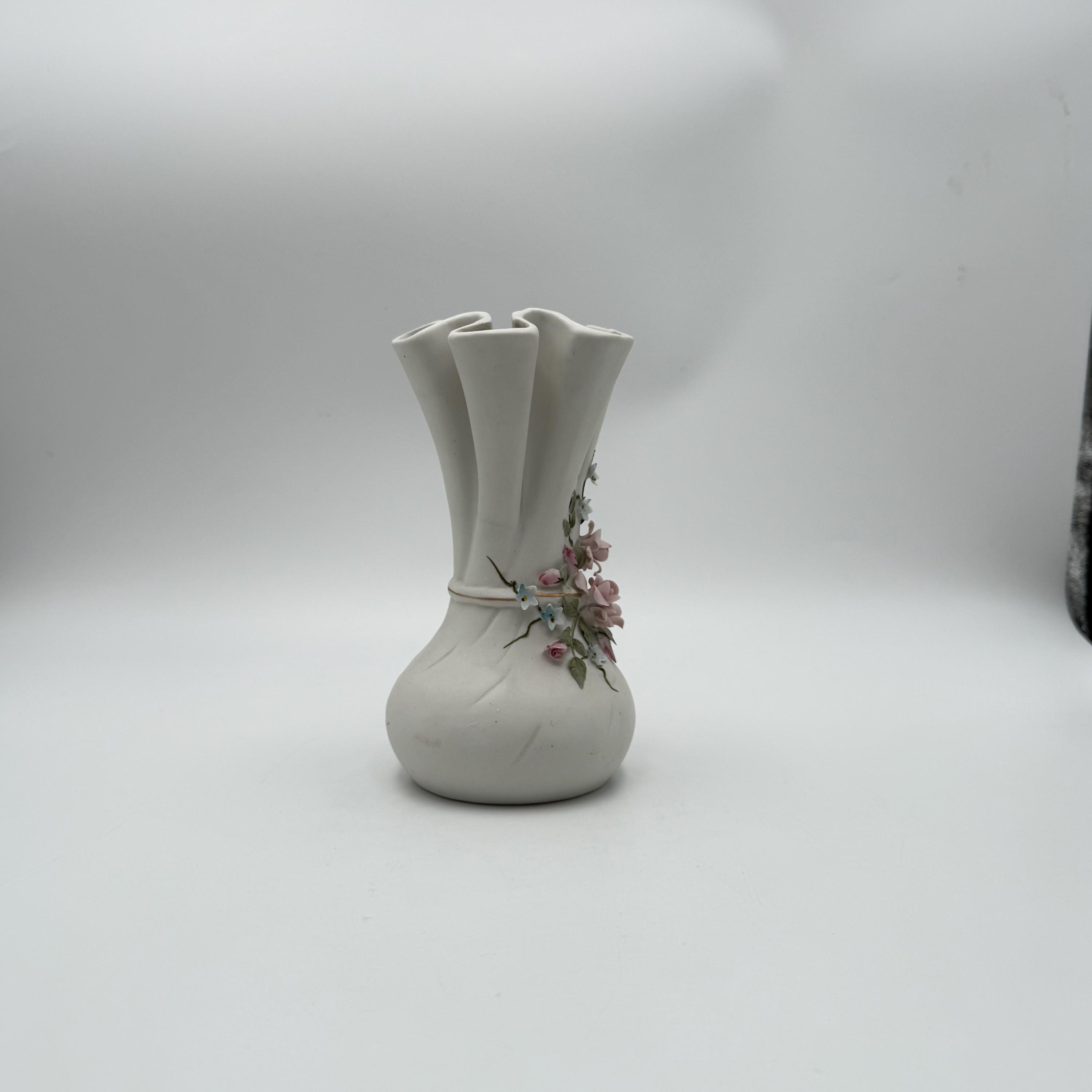 Vintage Lefton Floral Vase ,hand Painted Bisque Porcelain - Etsy