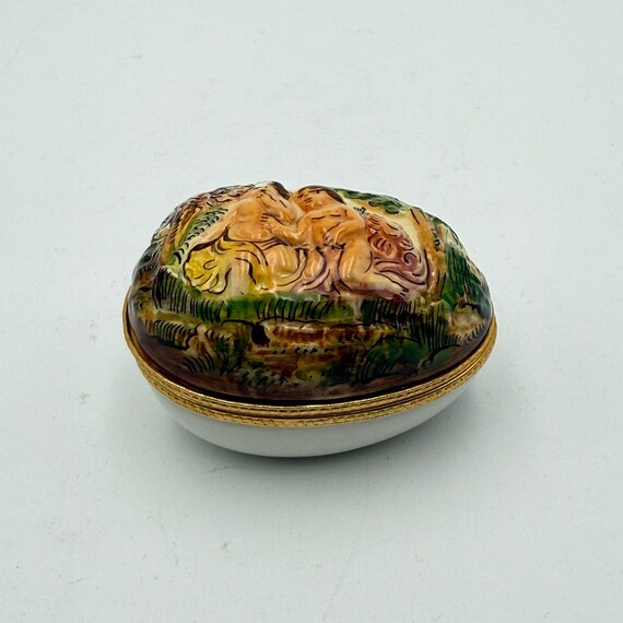 Antique Capodimonte Porcelain Trinket Box, Hand-Paint… - Gem