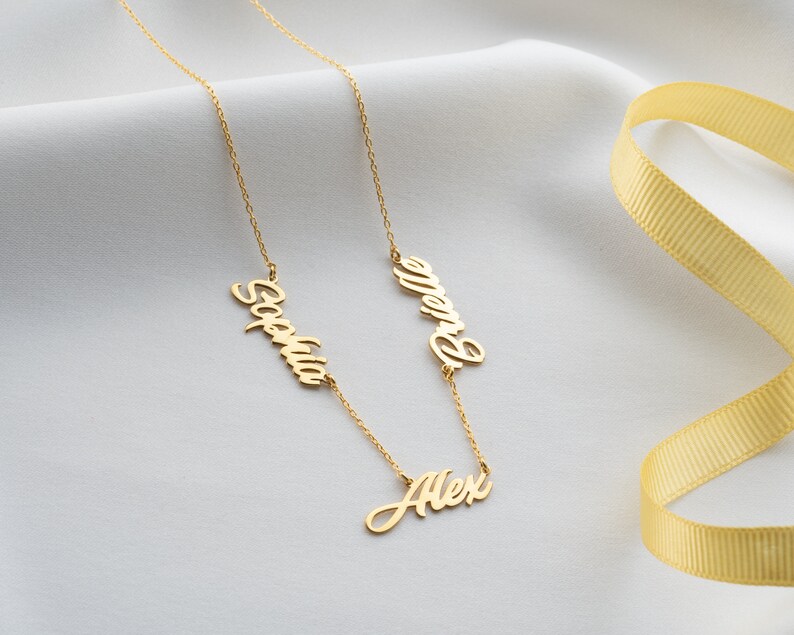Multiple Name Necklace , Custom Family Name Necklace , Children Names ...