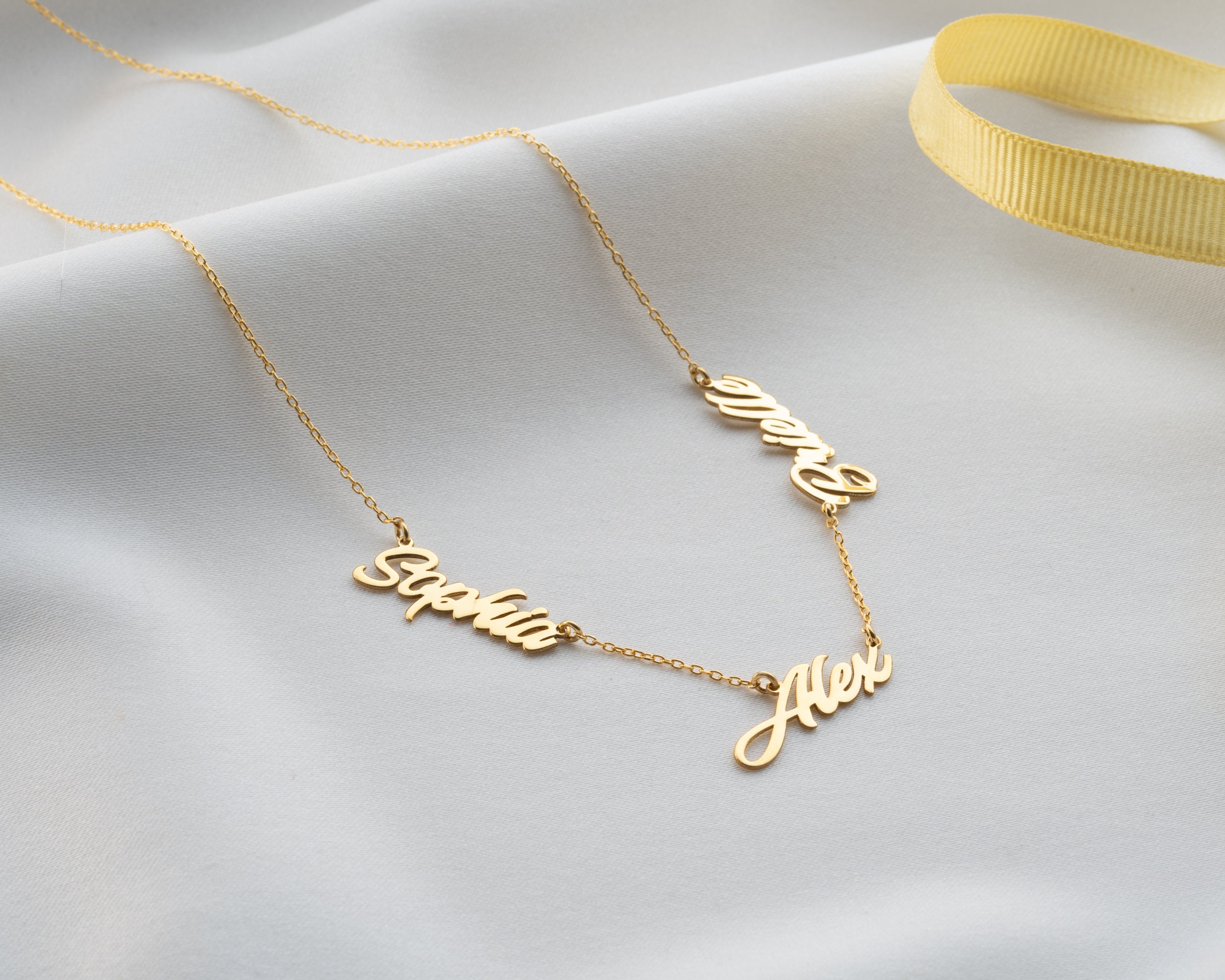 Multiple Name Necklace , Custom Family Name Necklace , Children Names ...