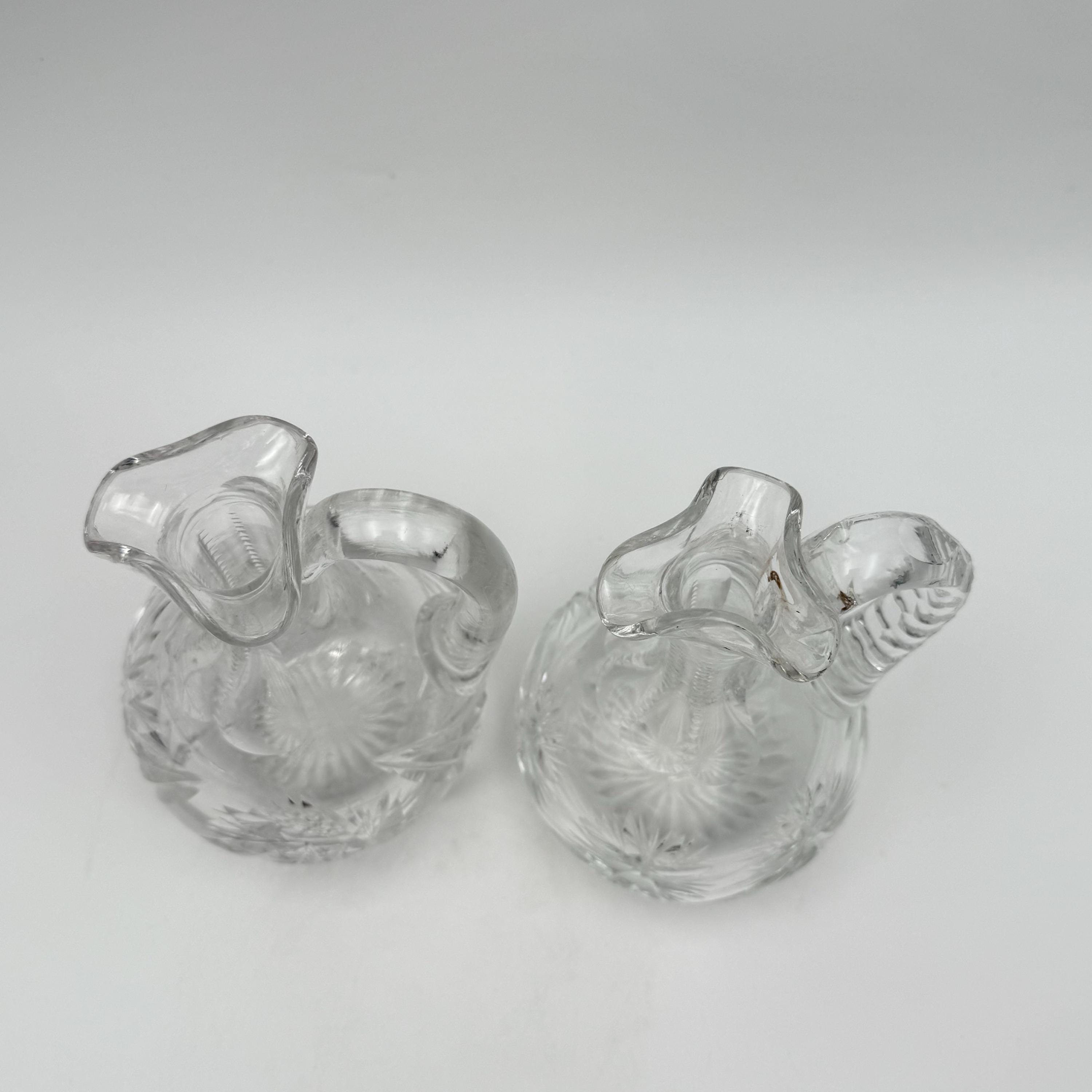 Vintage Cut Glass Crystal Cruet Oil Vinegar , 7''tall - Etsy
