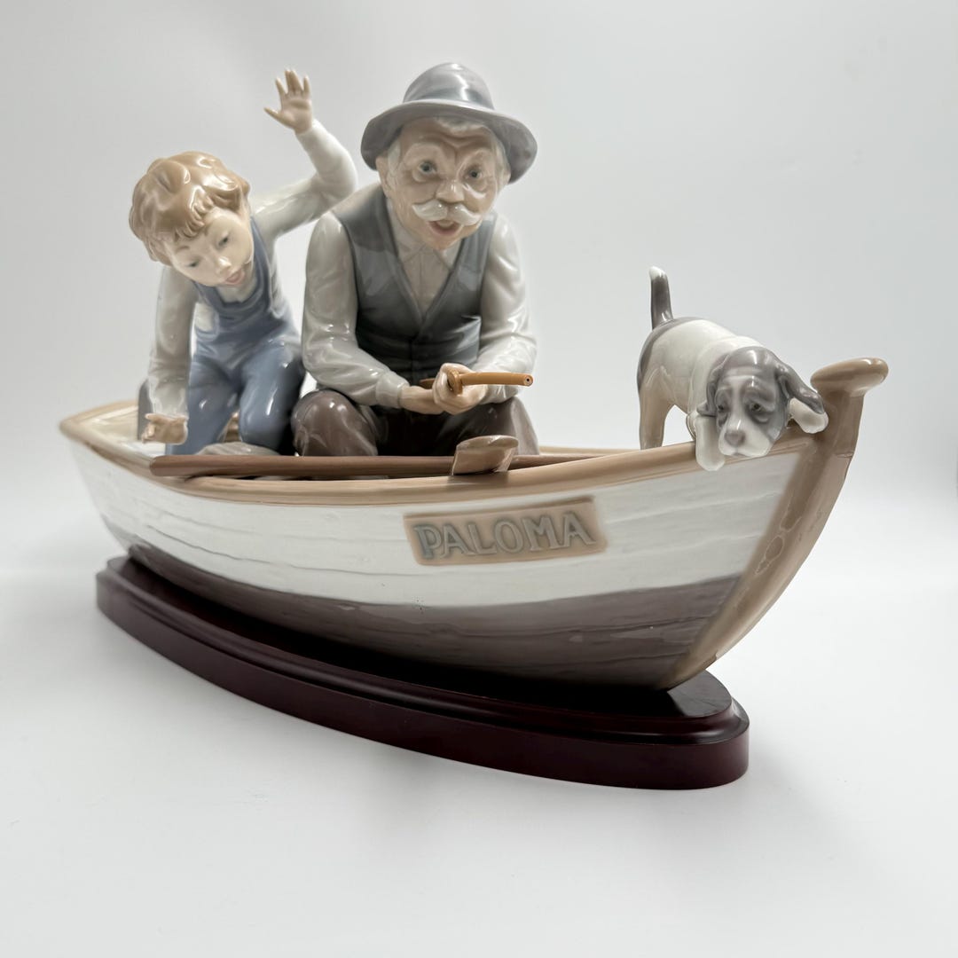 Lladro Figurine Fishing With Gramps Porcelain Retired - Etsy