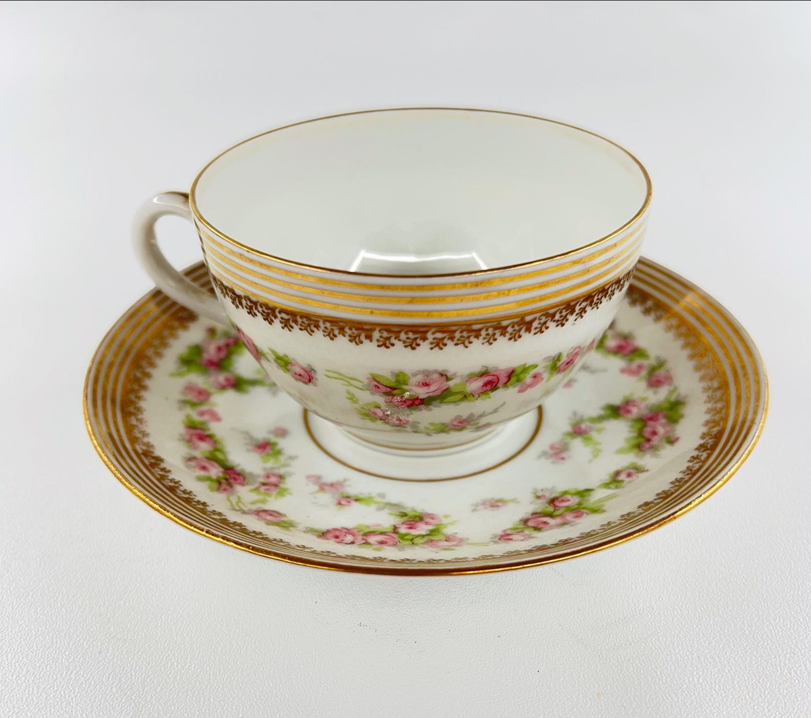 Antique Royal Austria Tea Cup and Saucer ,floral Design With Gold Trim ...