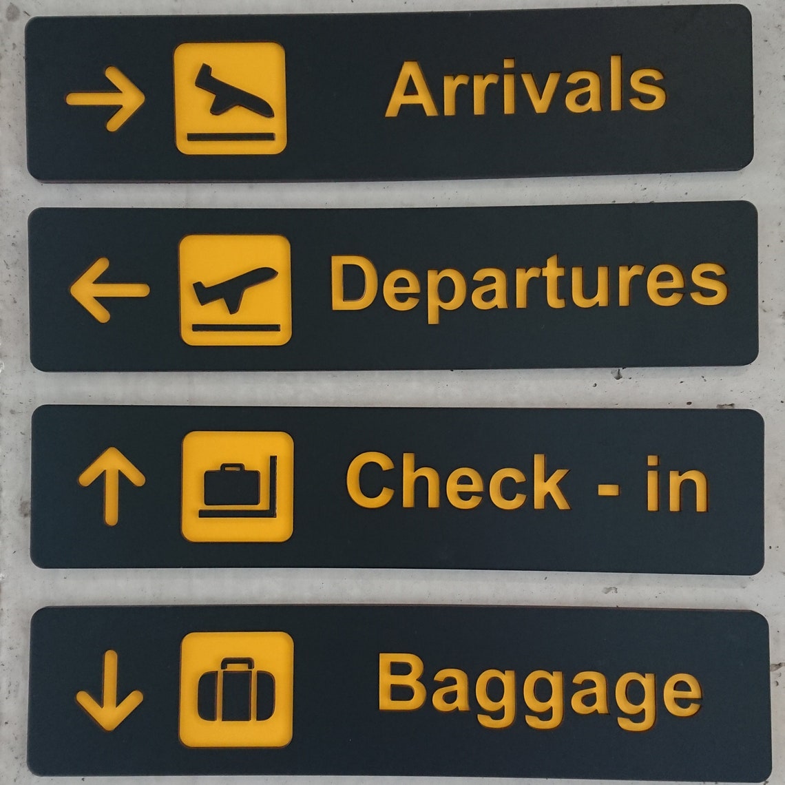 Pack X 4 Airport Signage Posters, Airport Sign, Aviation Theme, Gift ...