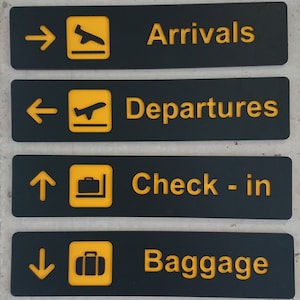 Airport Signage Posters: Travel Theme Wall Art (set of 4) - Etsy