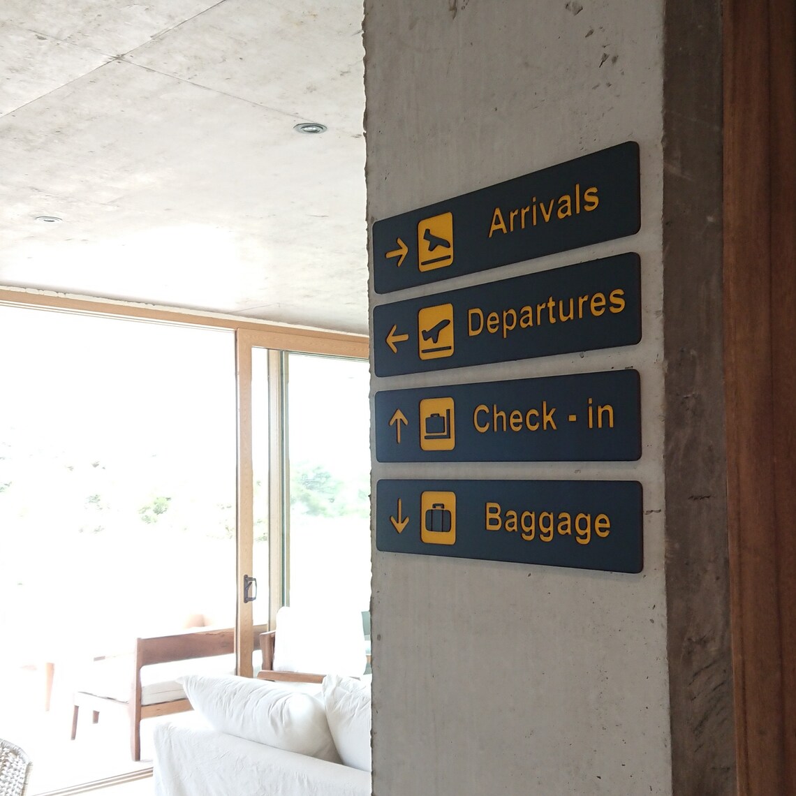 Pack X 4 Airport Signage Posters, Airport Sign, Aviation Theme, Gift ...