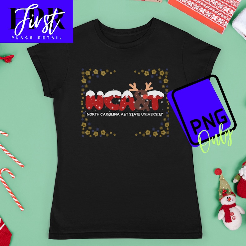 NC A&T SU Christmas Printable Png ONLY for Iron on Transfer. Instant ...