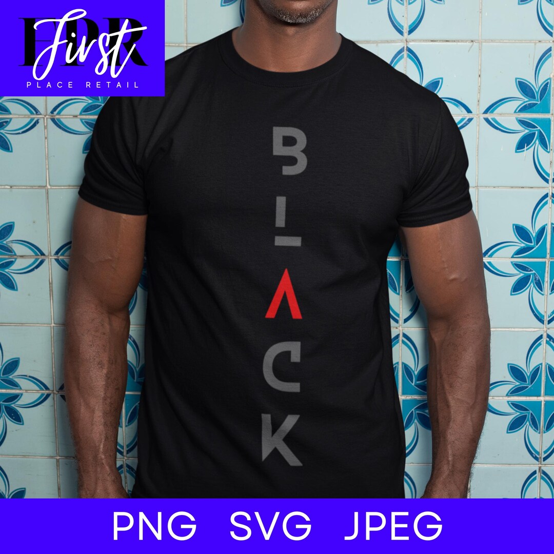 BLACK Svg Cut File, Printable Png and Jpeg for Iron on Transfer ...
