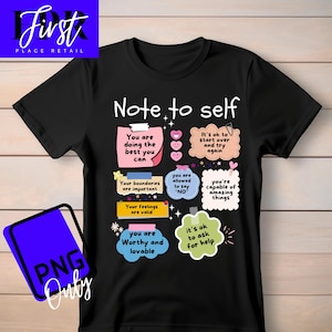 Note to Self Printable Png ONLY for Iron on Transfer. Instant Download ...