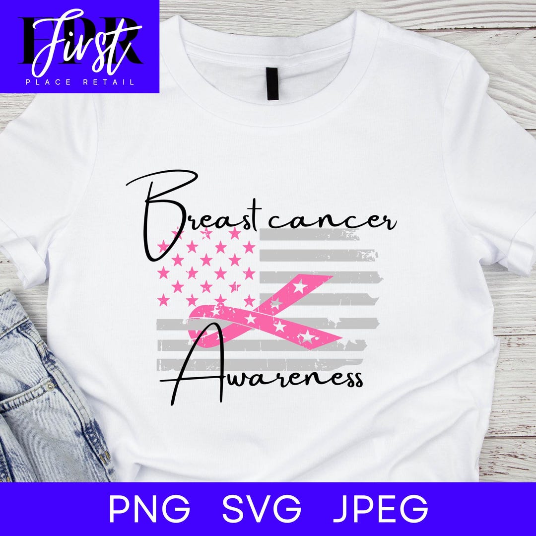 Breast Cancer Awareness Flag SVG Cut File, Printable Png and Jpeg for ...