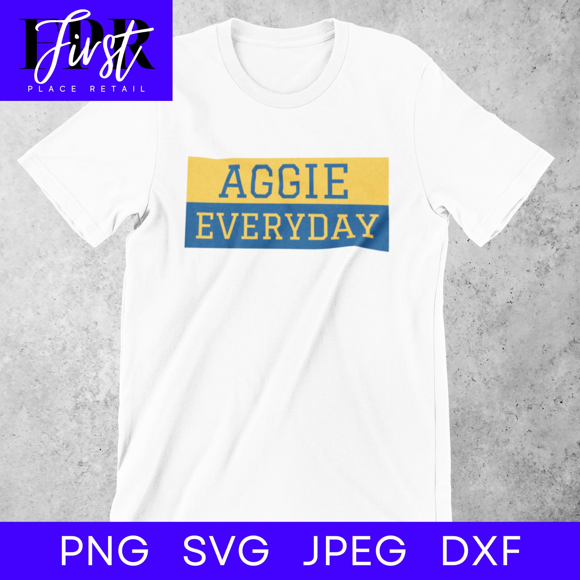 Aggie Everyday Svg and DXF Cut Files, Printable Png and Jpeg for Iron ...