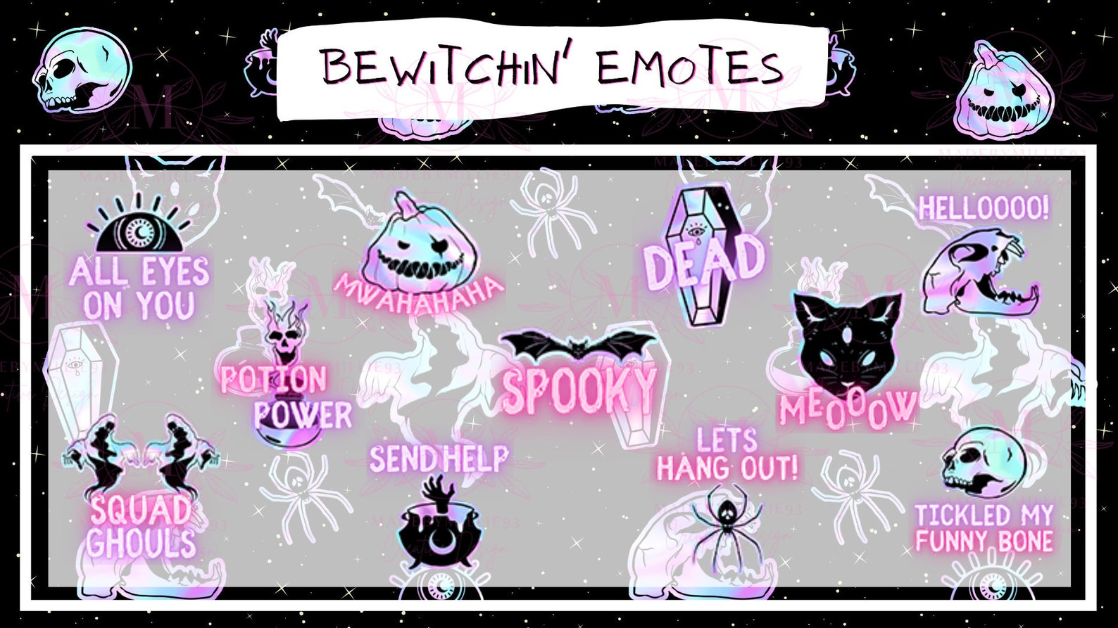 Bewitchin' Subscriber/Bit Tier emotes Descarga - Etsy España