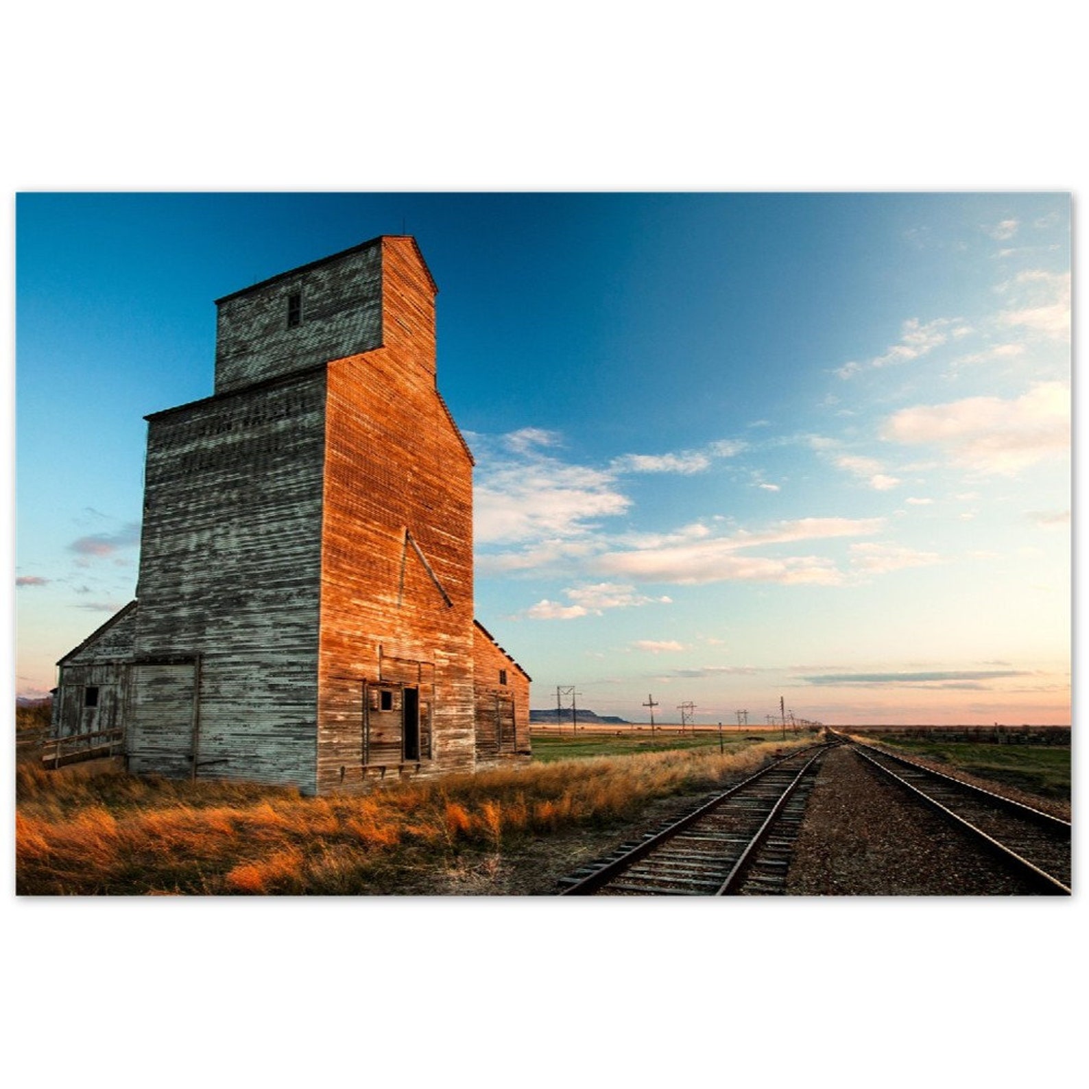 Rural Grain Elevator Print | Western Acrylic, Canvas, Metal, or Wood ...