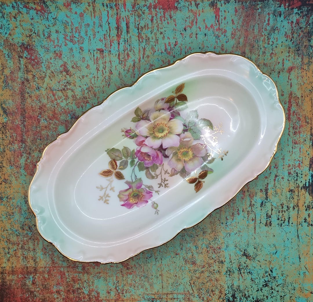 Vintage BAVARIA SCHUMANN ARZBERG Germany Floral Oblong Dish ~ Makers ...