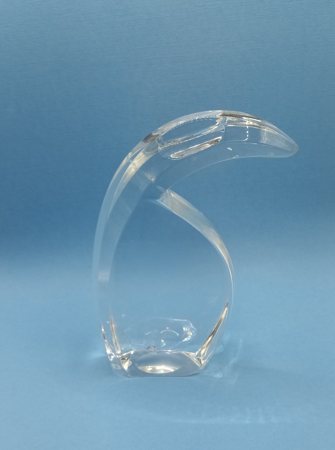 ST LOUIS FRANCE Crystal ~ Signed Art Glass Bird Figurine ~ 6" ~ Free ...