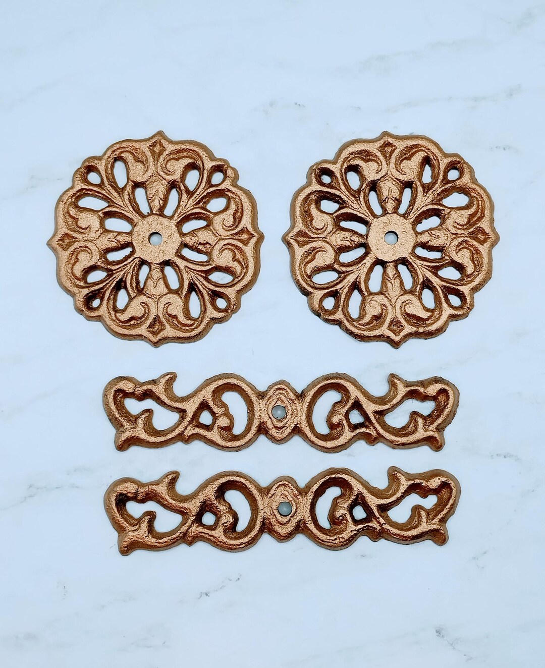 Victorian Painted Gold Die Cast Filigree Bobeche ~ Die Cast ~ Knob Back ...