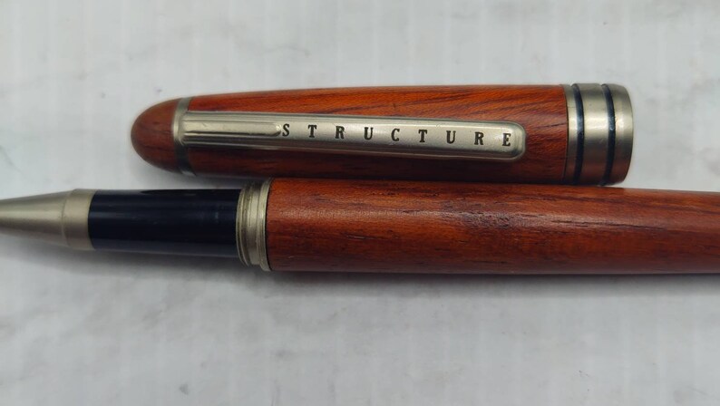 Vintage "structure" Department Store Pen ~ Wood Pen ~ Advertising - Etsy