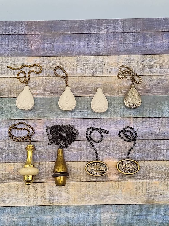 8pc Lot VINTAGE FAN PULLS Porcelain Brass Harbor Breeze - Etsy